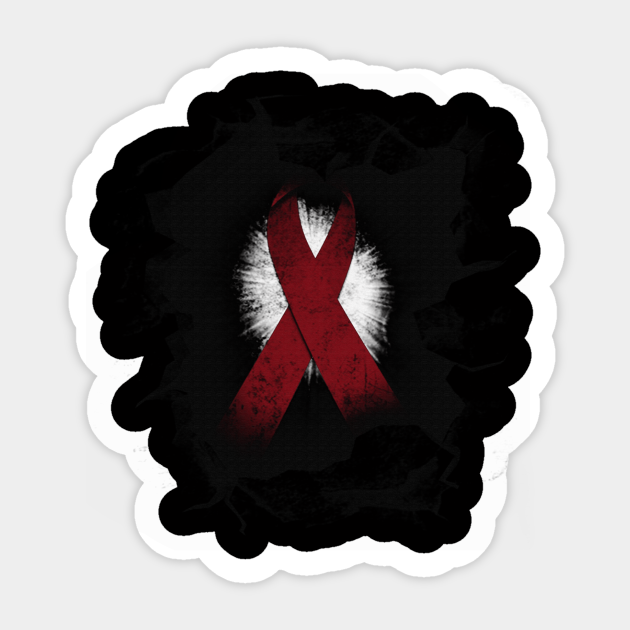 Breakthrough Sickle Cell Awareness Burgundy Ribbon Warrior Burgundy Ribbon Sticker Teepublic
